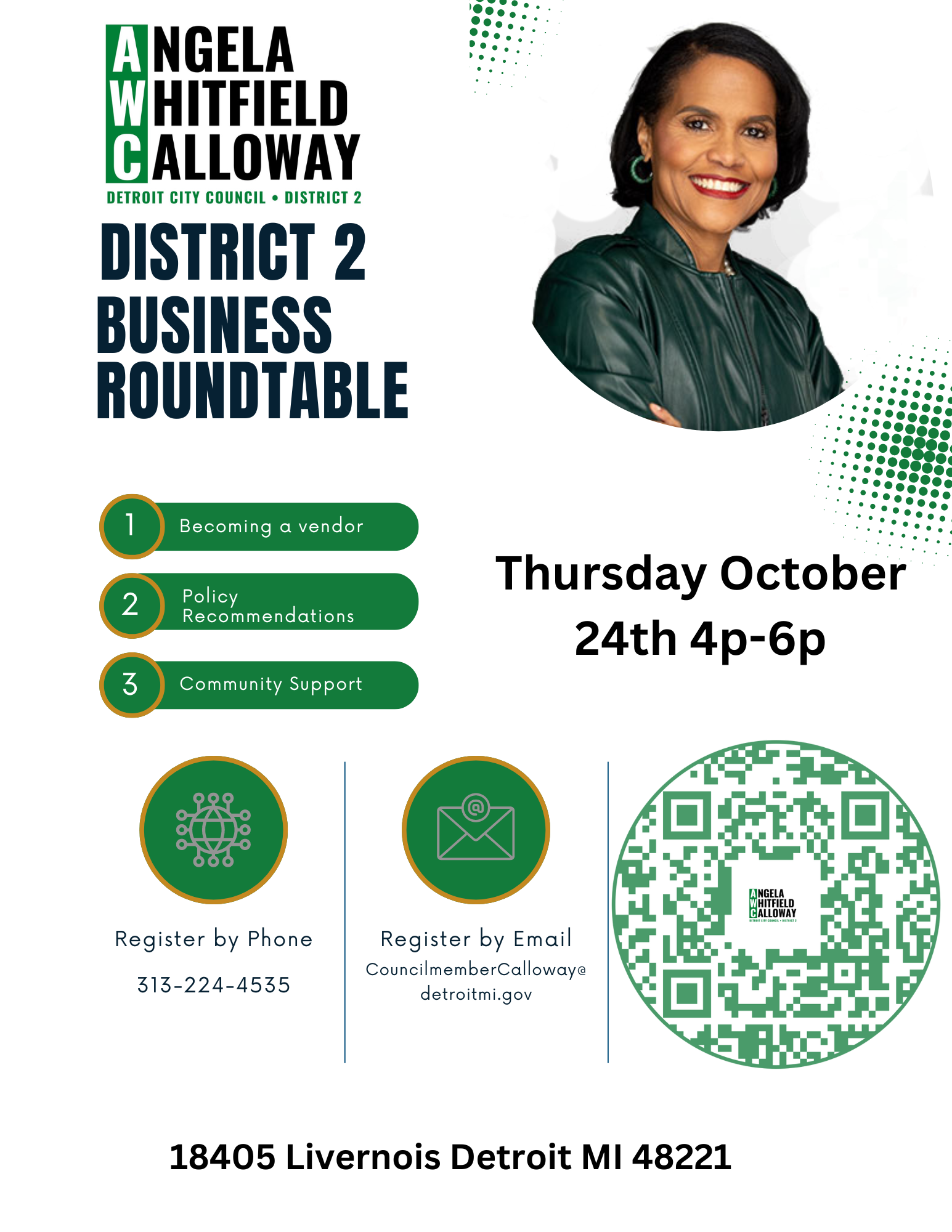 Mesa redonda empresarial del Distrito 2 con el miembro del consejo Whitfield Calloway | City of ...